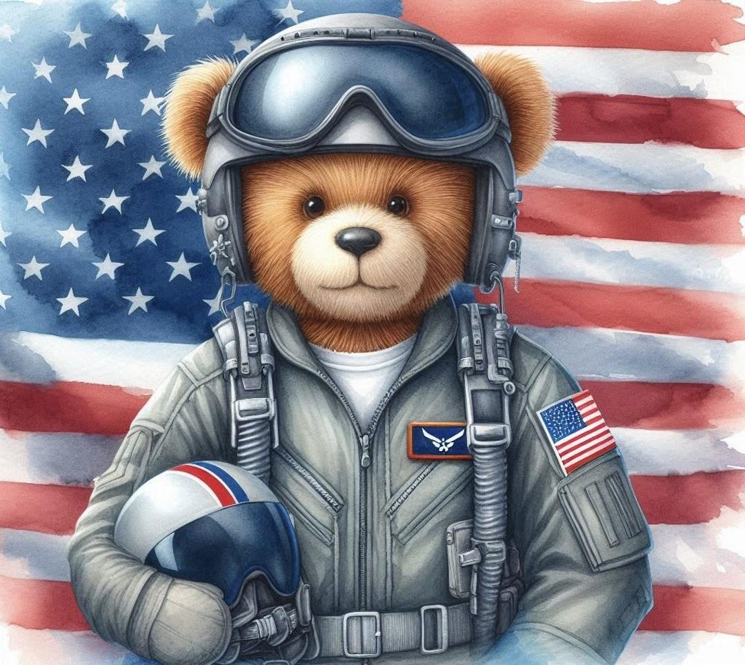 PDF USA Air Force Bear, Military Bear, Counted Cross Stitch Pattern ...