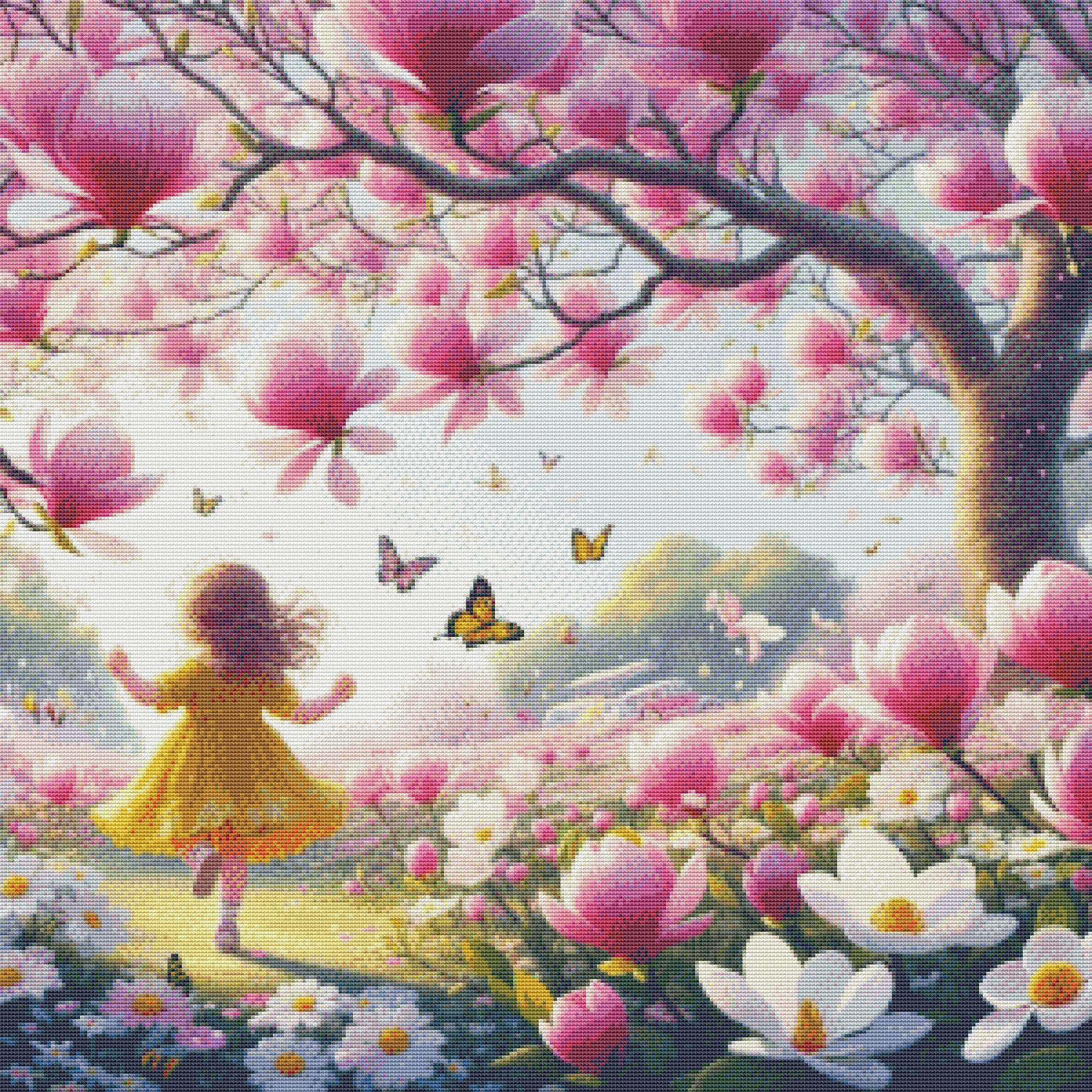 PDF Flower Magnolia Tree Counted Cross Stitch Pattern Digital X-stitch ...