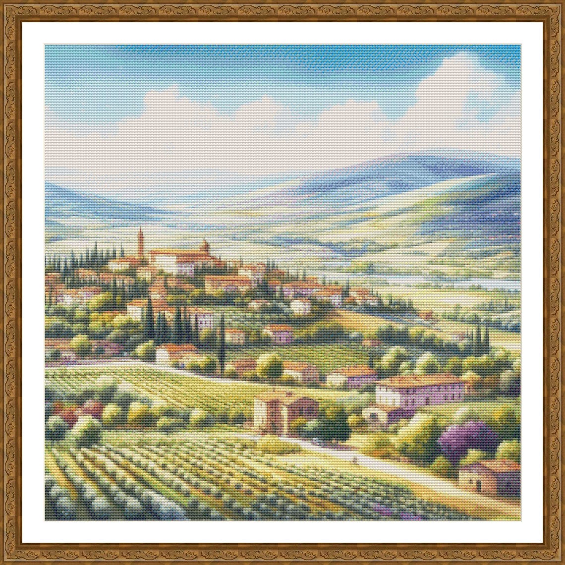PDF Italian Field, Counted Cross Stitch Pattern, Italy Flowers, Country ...