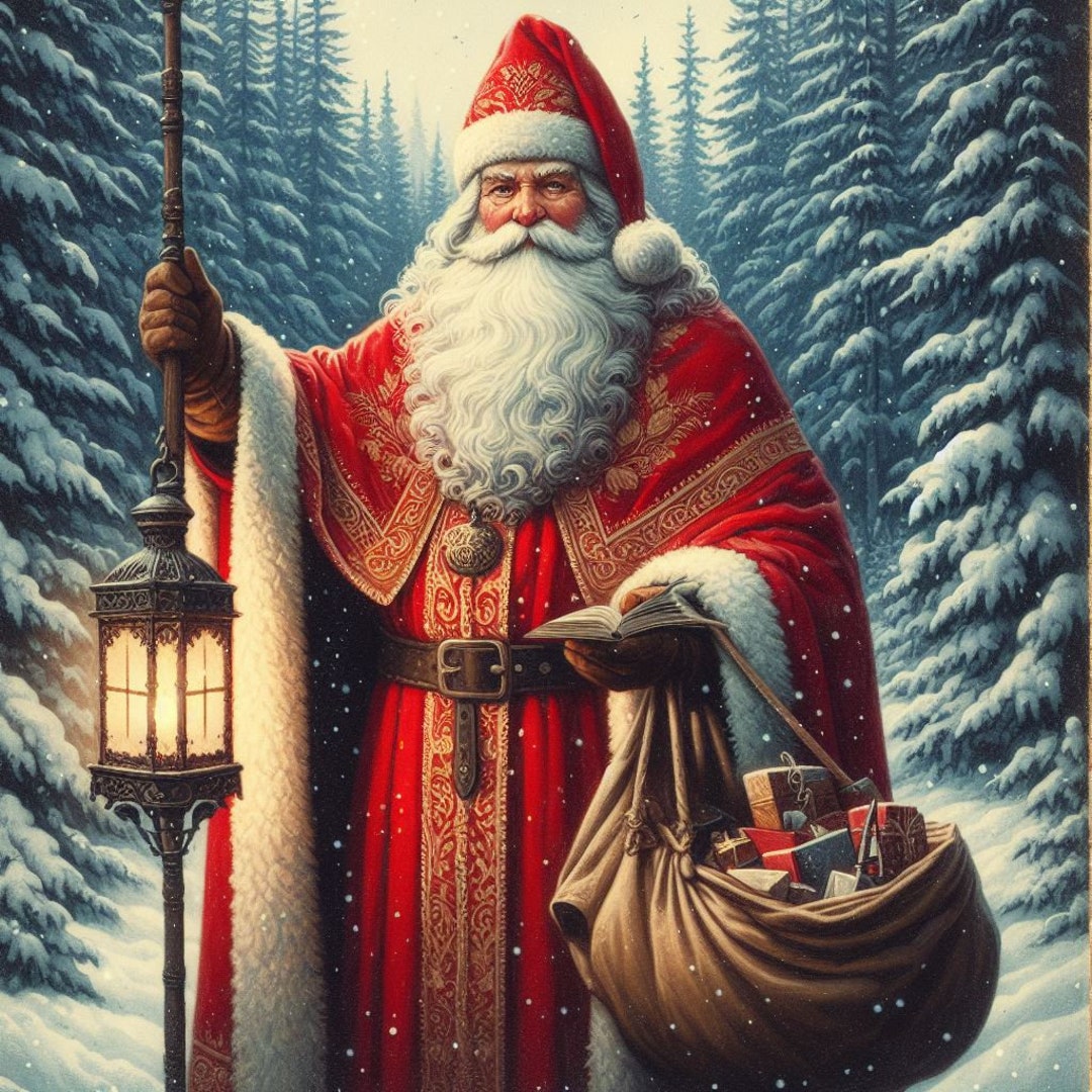 PDF Santa Claus Saint Nicholas Winter Christmas Cross Stitch Pattern ...