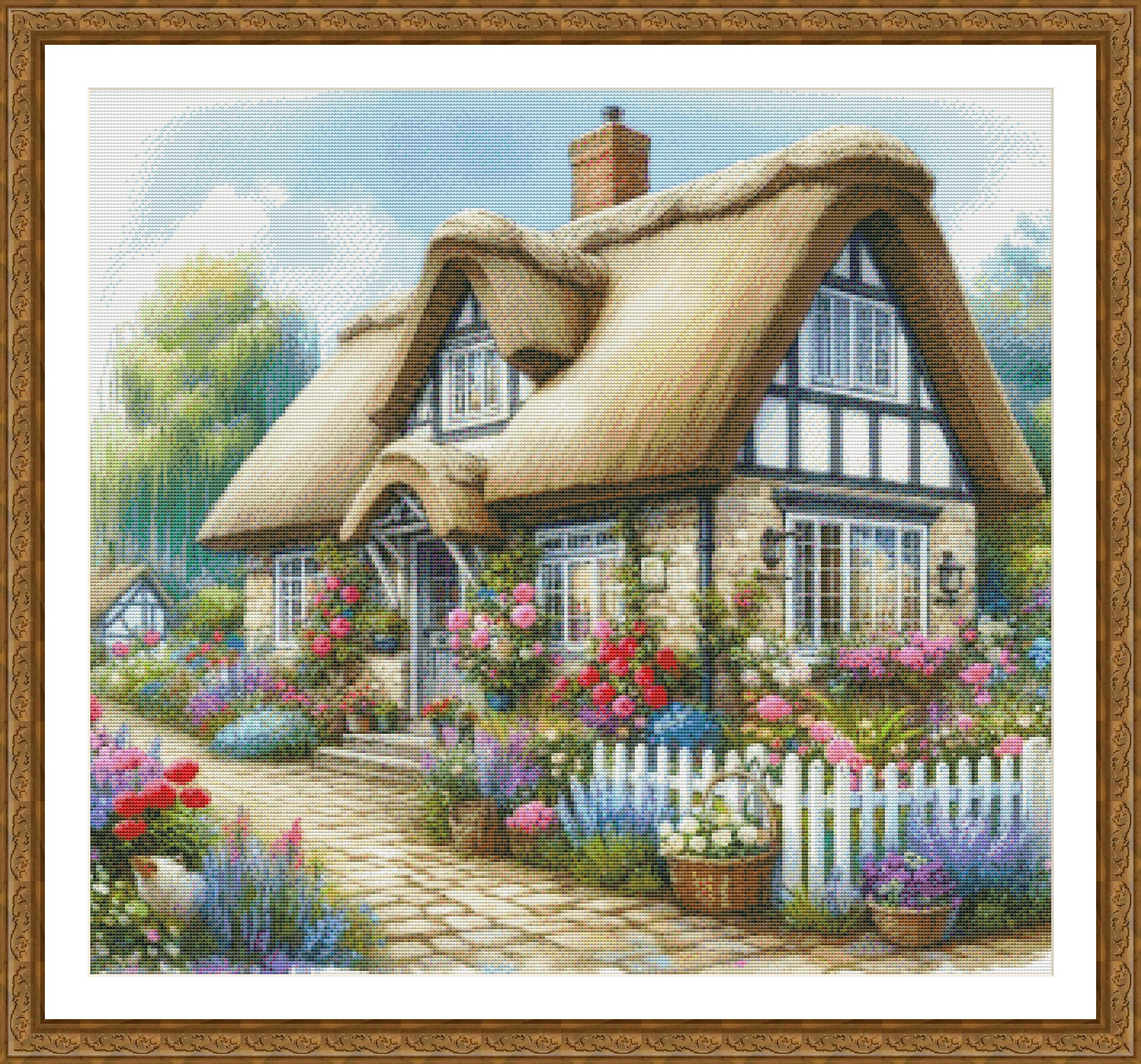 PDF Garden Cottage, Country House, Counted Cross Stitch Pattern, Summer ...