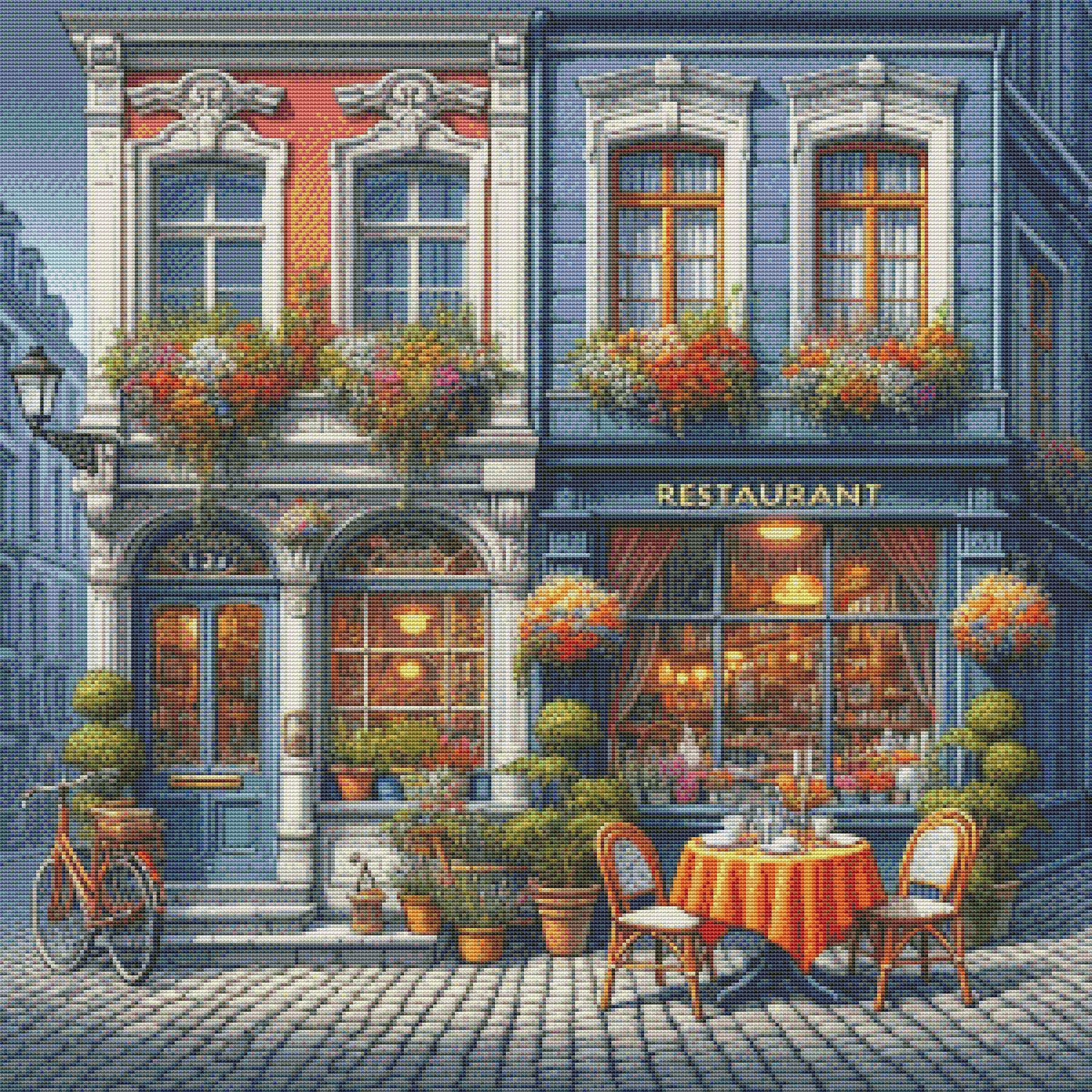 PDF European Street, Counted Cross Stitch Pattern, Two Main Storefronts ...