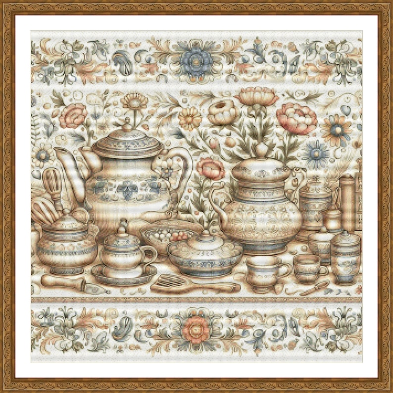 PDF Kitchen Accent Art Cross Stitch Pattern Digital Format Cross Stitch ...