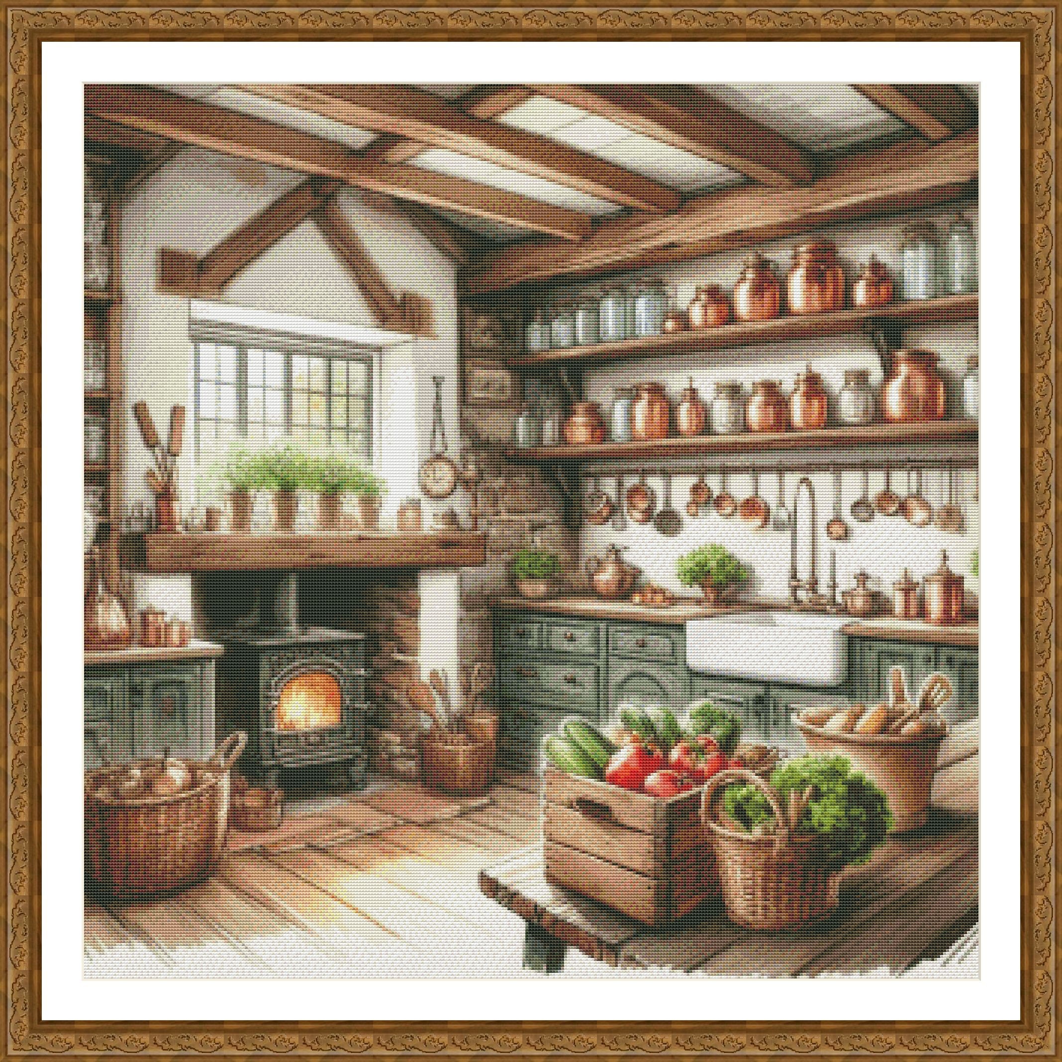 PDF Rustic Kitchen Cross Stitch Pattern Digital Format Cross Stitch ...