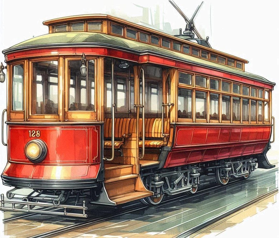 PDF Old Tram, Counted Cross Stitch Pattern, City Street, Vintage Tram ...