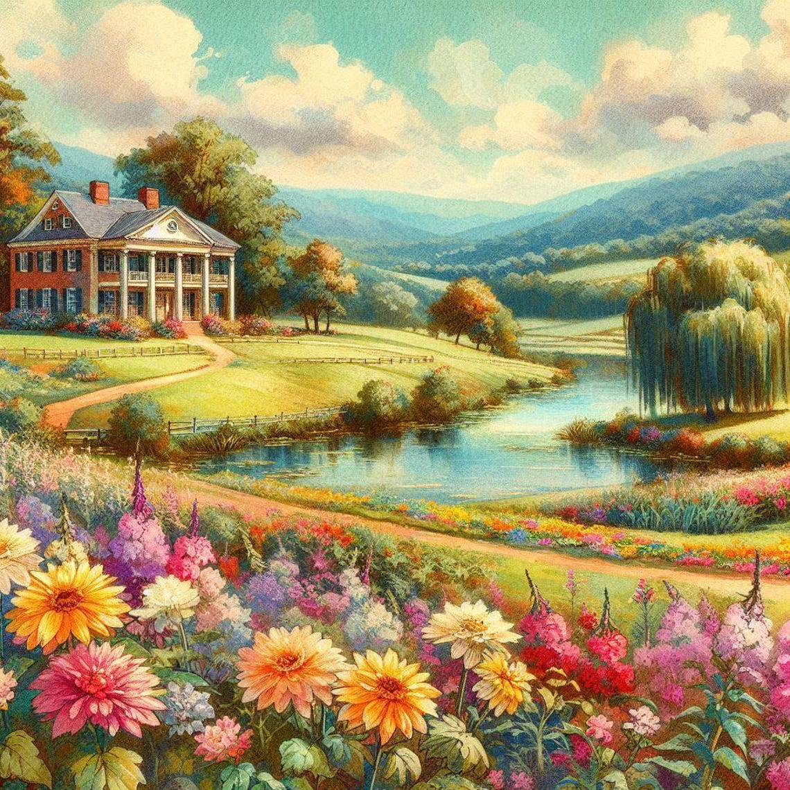 PDF Virginia State, Counted Cross Stitch Pattern, Flowers Field, Summer ...