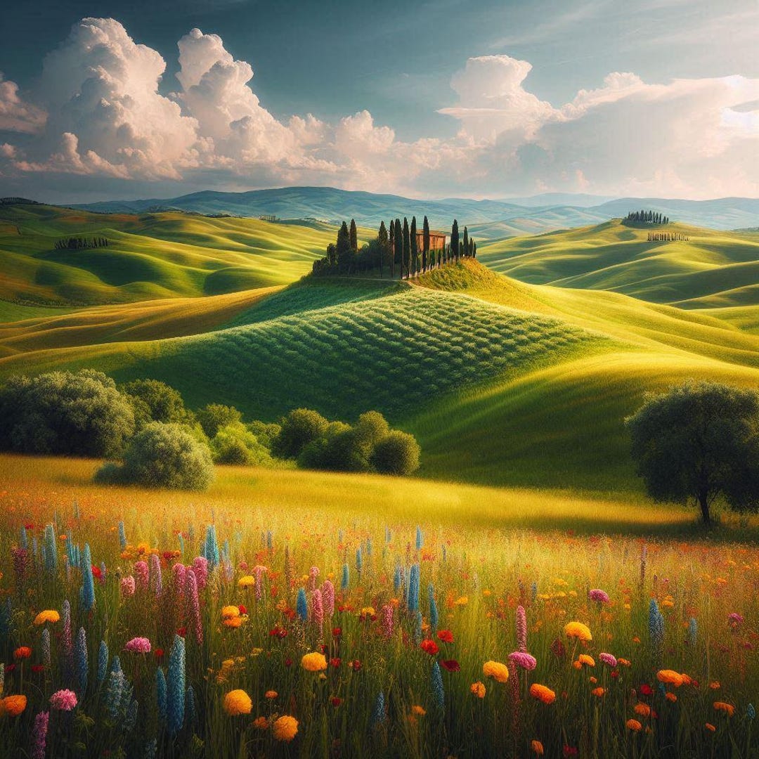 PDF Tuscany Field, Counted Cross Stitch Pattern, Italy, Flowers Field ...