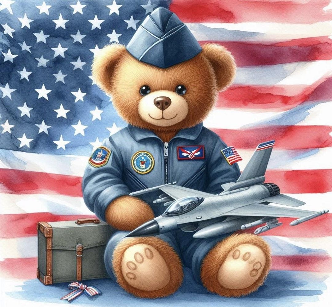 PDF USA Air Force Bear, Military Bear, Counted Cross Stitch Pattern ...