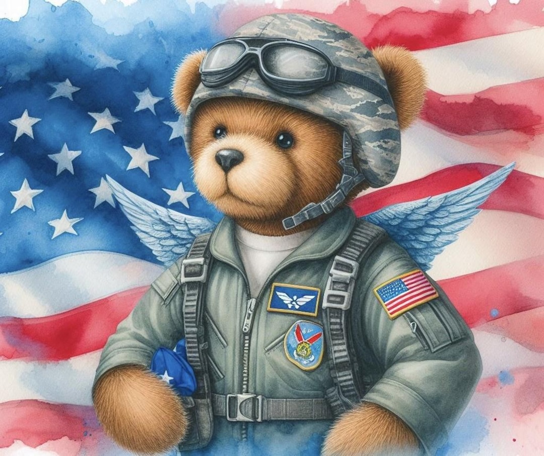 PDF USA Air Force Bear, Military Bear, Counted Cross Stitch Pattern ...