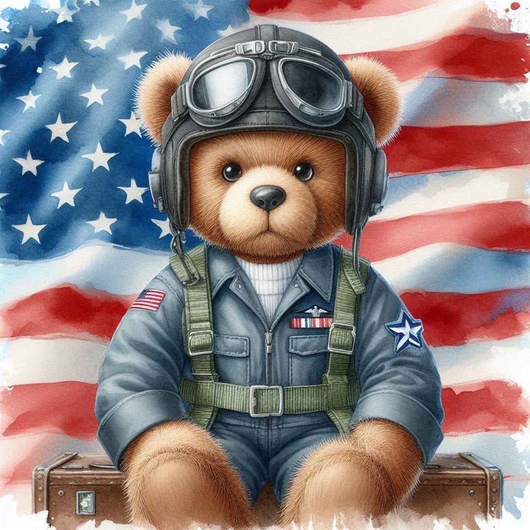 PDF USA Air Force Bear, Military Bear, Counted Cross Stitch Pattern ...