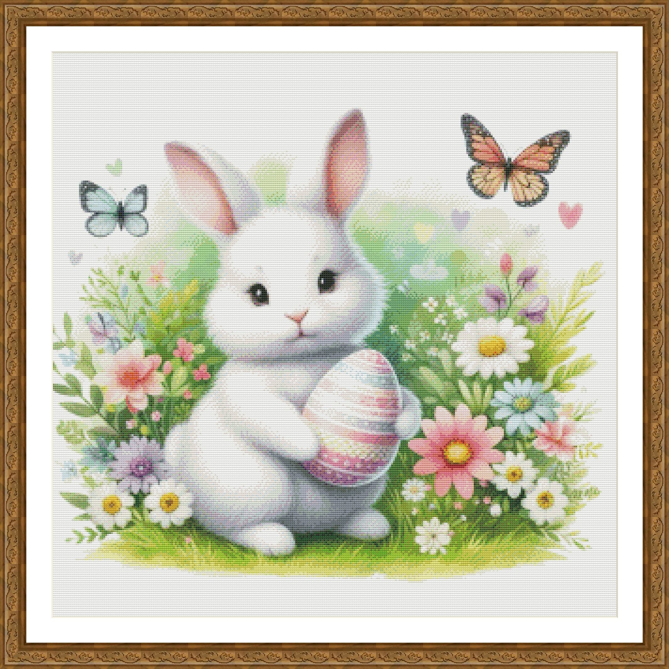 PDF Happy Easter Bunny Cross Stitch Pattern, Holiday Cross Stitch, Eggs ...