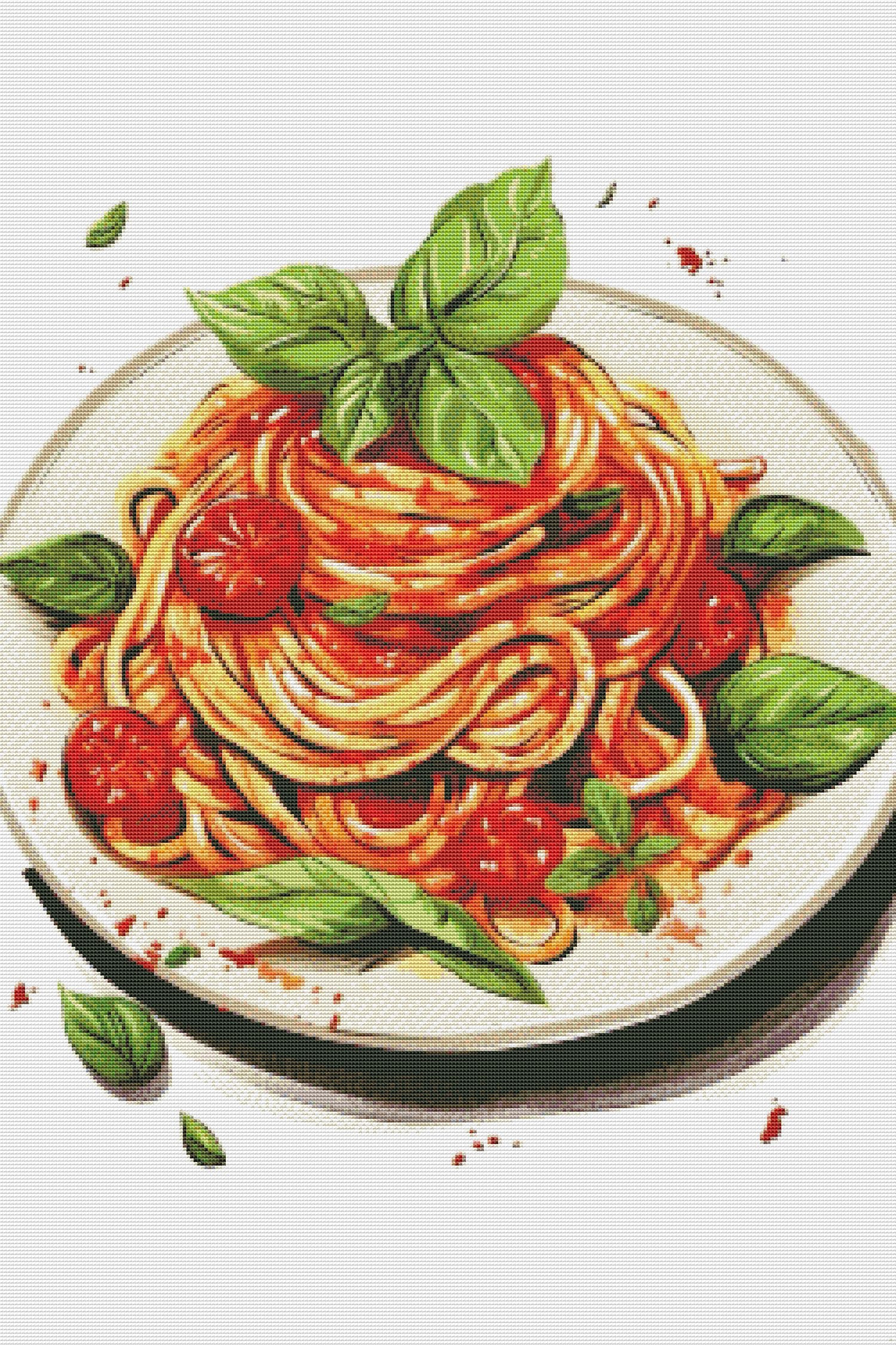 PDF Italian Pasta Plate Cross Stitch Pattern Digital Format Cross ...