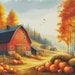 PDF Autumn Barn Counted Cross Stitch Pattern, Fall Landscape Instant ...