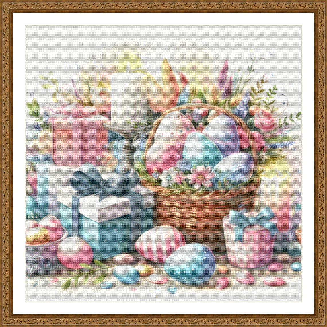 PDF Easter Cross Stitch Pattern, Easter Egg Holiday Cross Stitch, Eggs ...