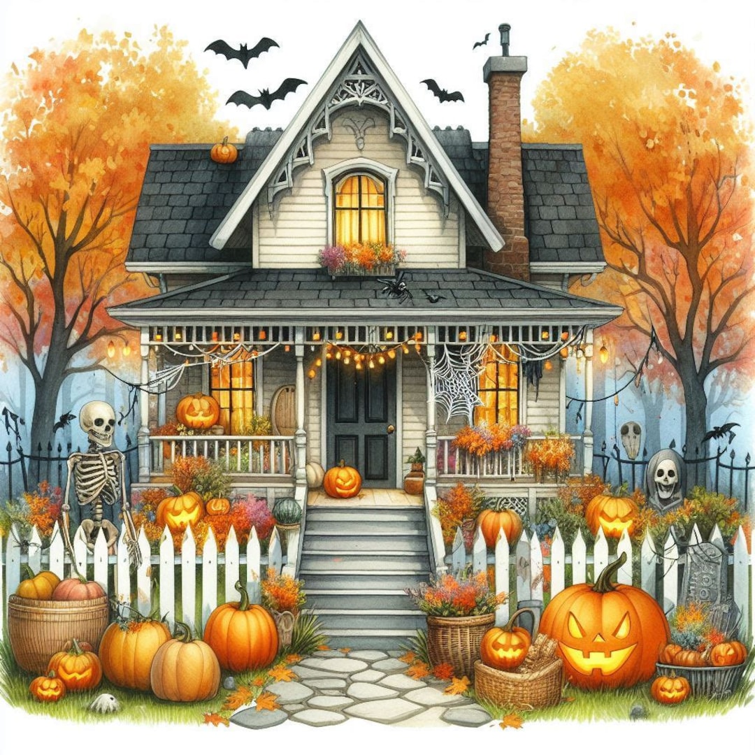 PDF Halloween House Cross Stitch Pattern, Gift Design, PDF Instant ...