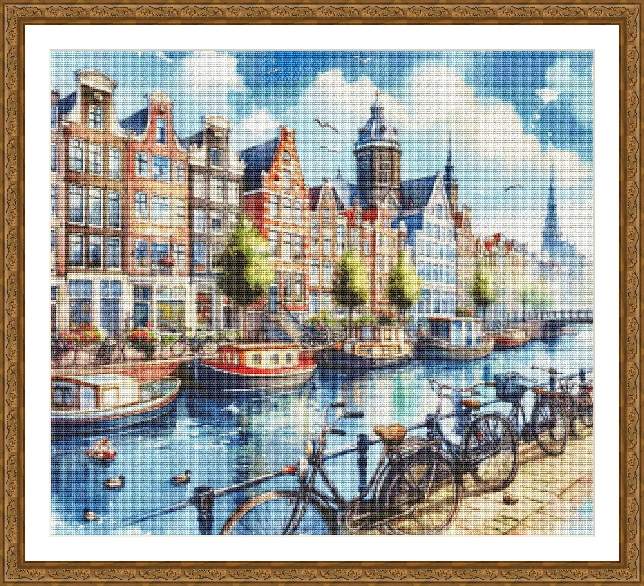 PDF Amsterdam Counted Cross Stitch Pattern, Amsterdam Canal Cross ...