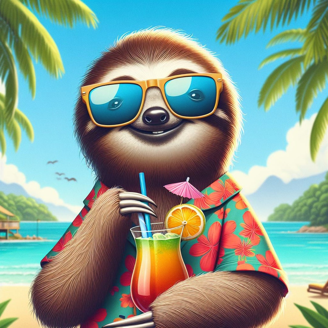 PDF Happy Sloth, Hawaii, Cocktail, Cross Stitch Pattern, Cross Stitch ...