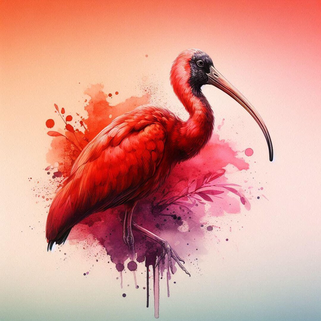 PDF Scarlet Ibis Cross Stitch Pattern, Tropical Bird, Exotic Animal ...