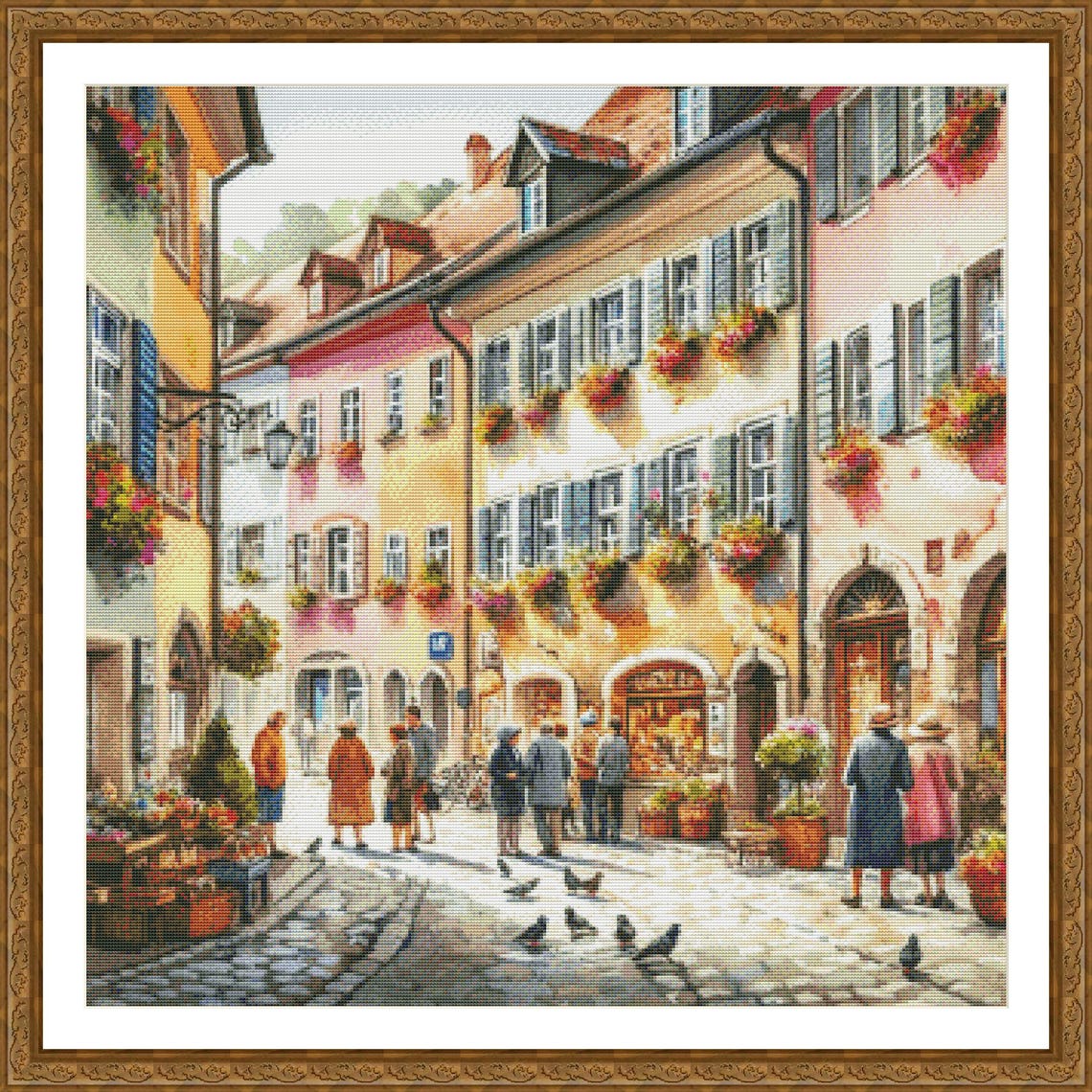 PDF Old City Street, Counted Cross Stitch Pattern, Europe Cityscape ...