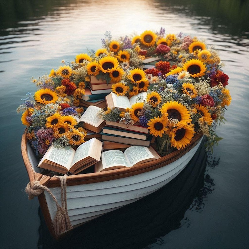 PDF Flower Boat, Sunflower, Book, Lake, River, Water Counted Cross ...