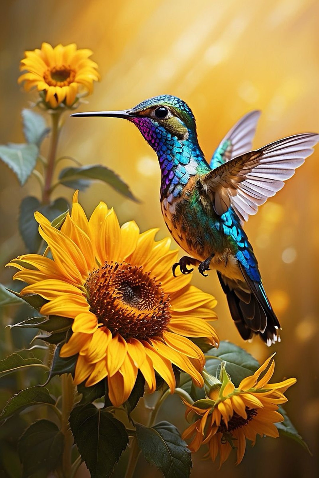 PDF Sunflower Hummingbird Colibri Bird Counted Cross Stitch Pattern ...