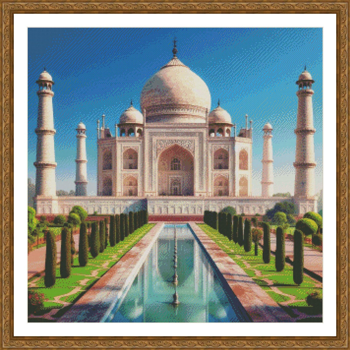 PDF Taj Mahal, Counted Cross Stitch Pattern, Flowers, Asian Landscape ...