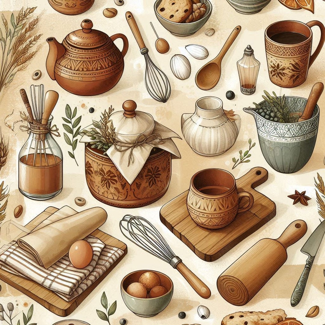 PDF Kitchen Accent Baking Pattern Art Cross Stitch Pattern Digital ...