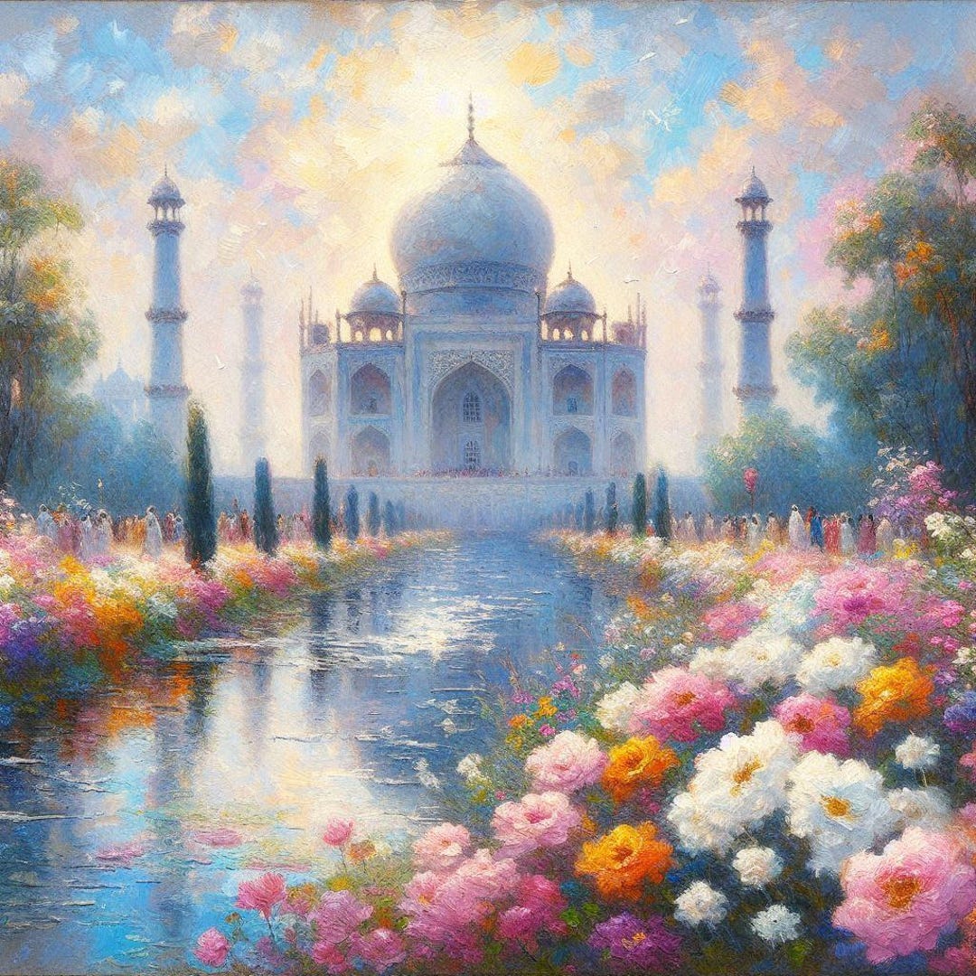 PDF Taj Mahal, Counted Cross Stitch Pattern, Flowers, Asian Landscape ...