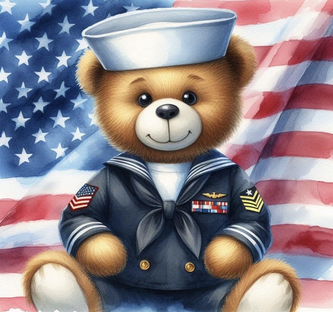 PDF US Navy Bear, Counted Cross Stitch Pattern, Kids Room Decor ...