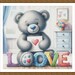 PDF Teddy Bear, Love, Counted Cross Stitch Pattern, Kids Room Decor ...