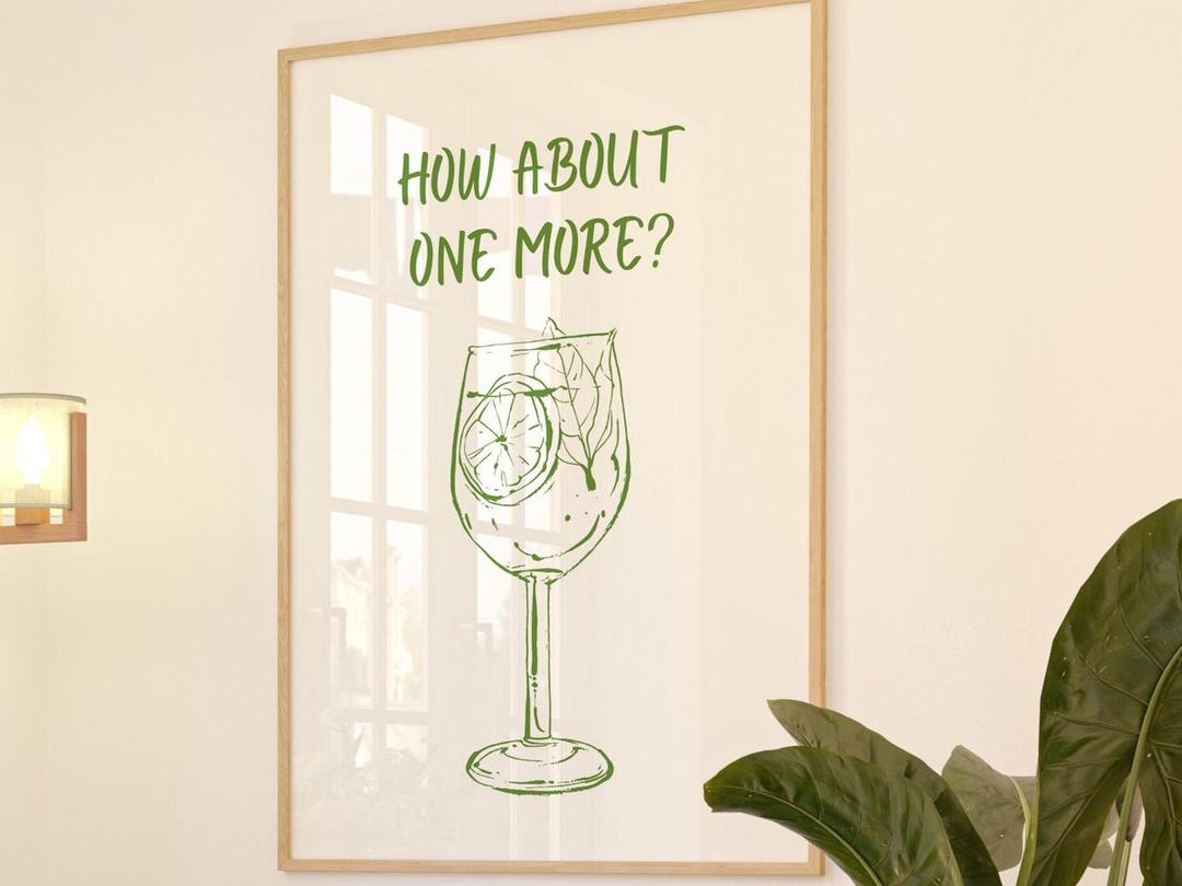 One More Drink Bar Cart Art Print (digital Download) - Etsy