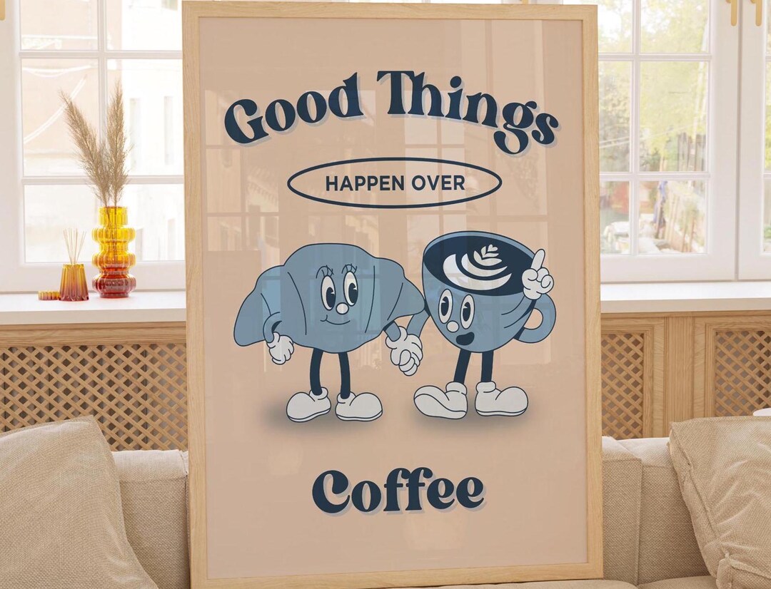 Coffee Print Retro Drink Poster Modern Kitchen Decor Retro Poster ...