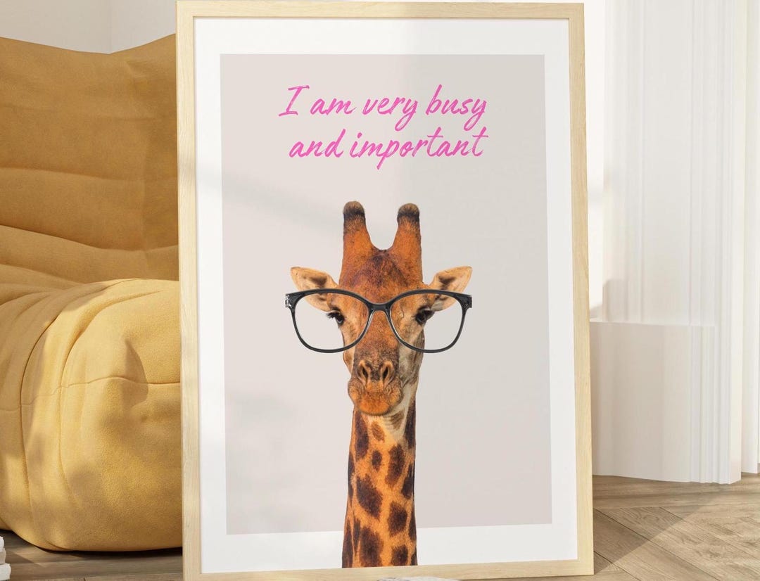 Home Office Wall Art I Am Very Important Office Decor Funny Animals ...