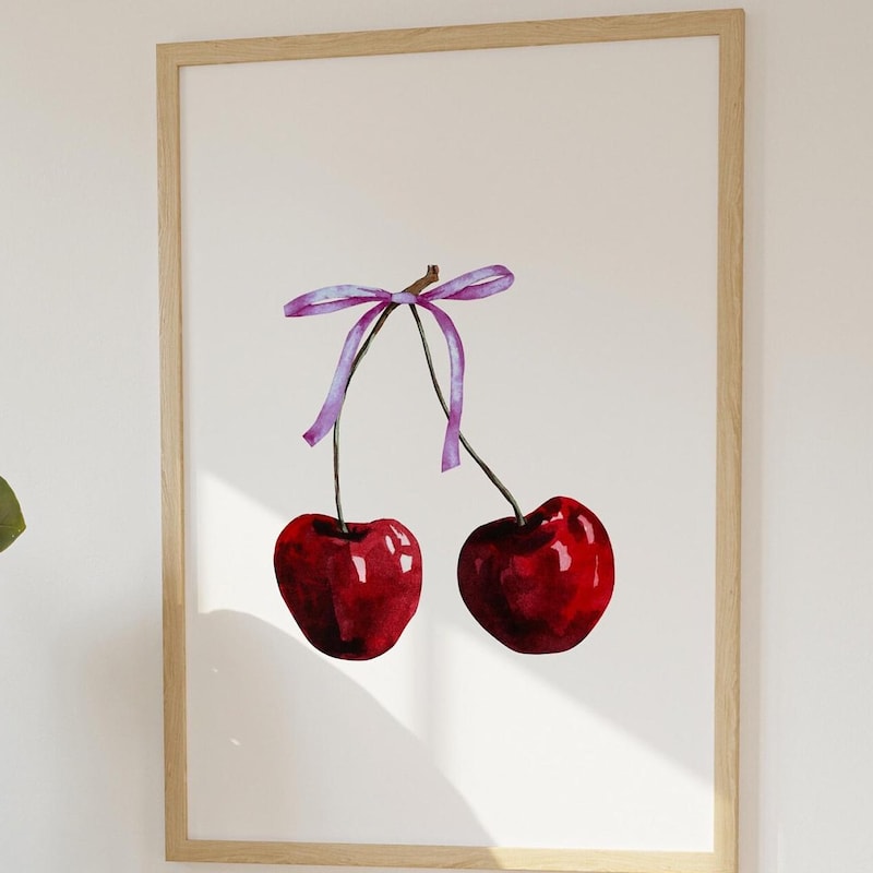Purple Cherry Print - Etsy