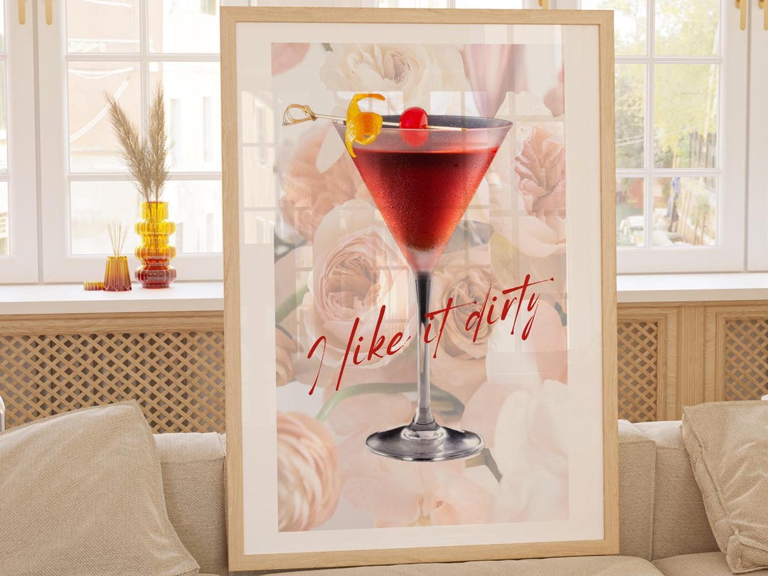 Martini Cocktail Art Print, Bar Cart Decor (digital Download) - Etsy