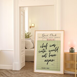 Guest Check Print | Funny Kitchen Wall Art (digital Download) - Etsy
