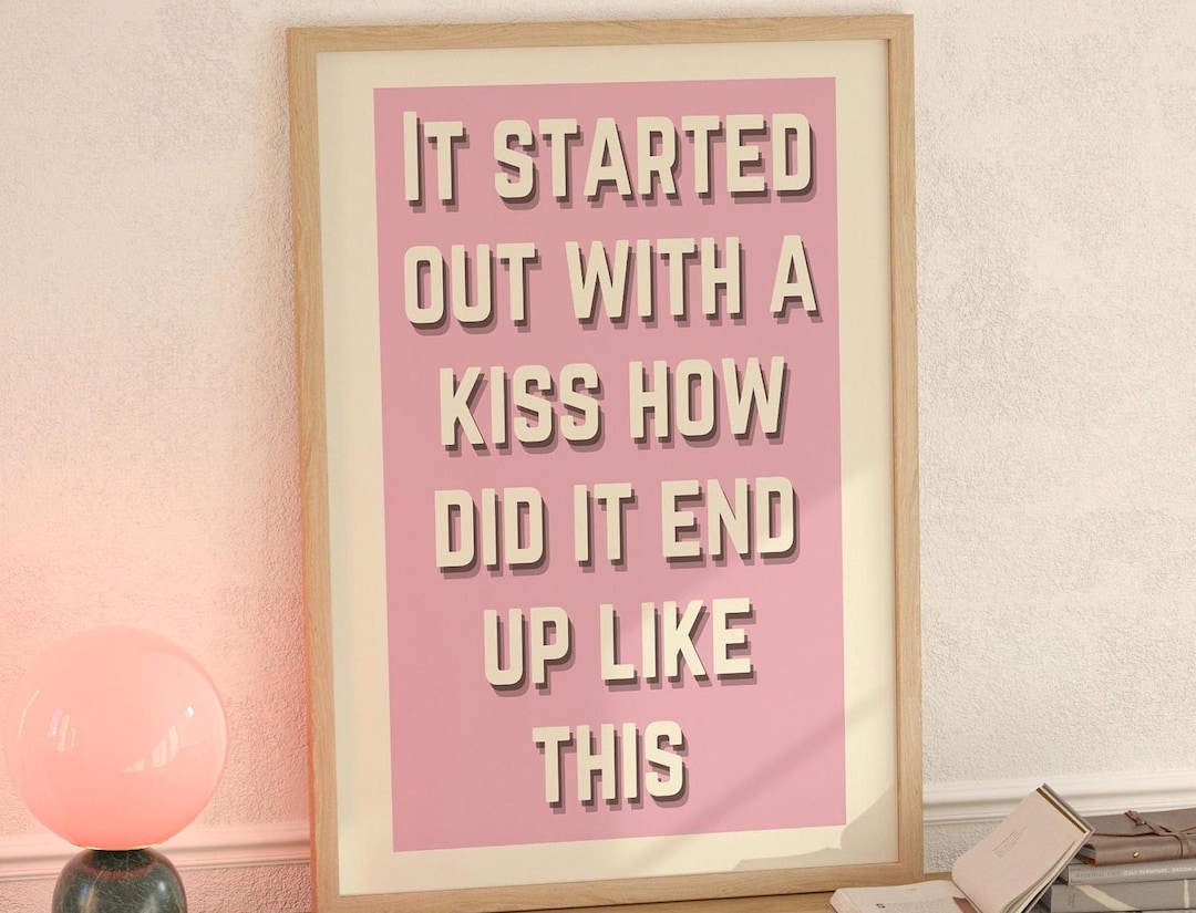 Mr Brightside Song Lyrics Poster the Killers Wall Art Print Pink Dorm ...