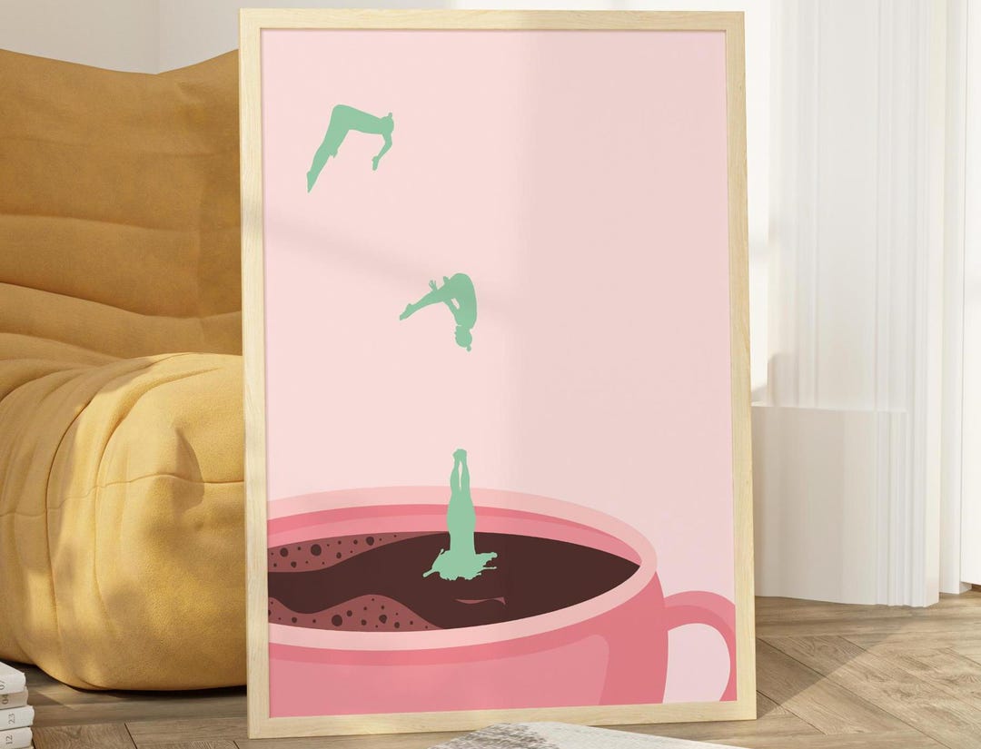 Coffee Print Drink Poster Modern Kitchen Decor Retro Poster Pop Art ...