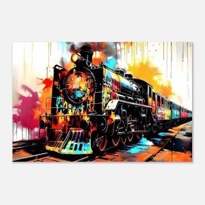 Eye Catching, Colorful, Street Art, Train, Poster, Vivid, Splashes ...