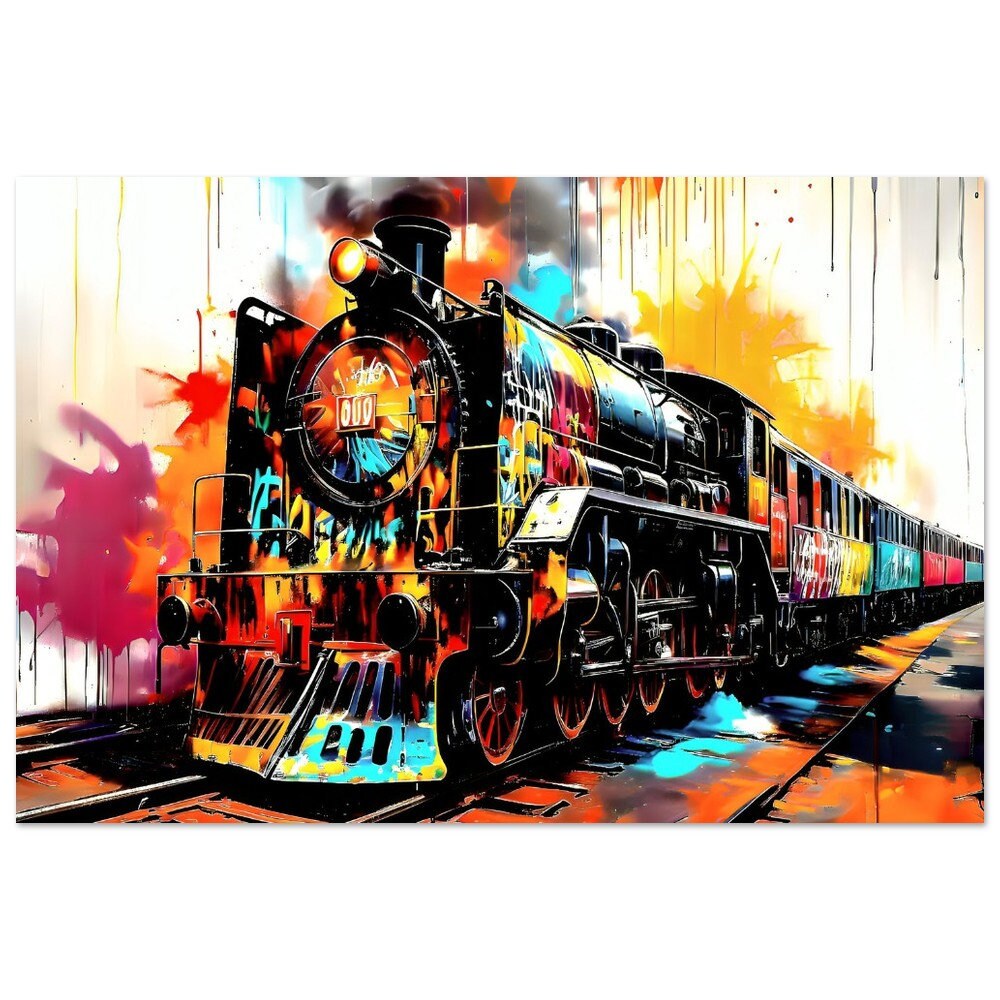 Eye Catching, Colorful, Street Art, Train, Poster, Vivid, Splashes ...