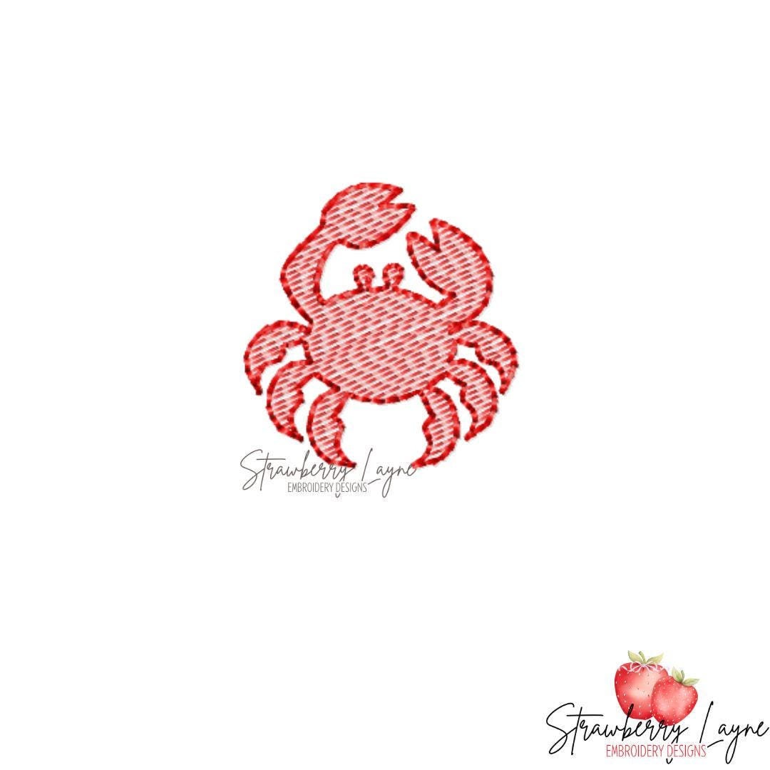 Crab Sketch Embroidery Design: Mini Ocean Animal (digital Download) - Etsy