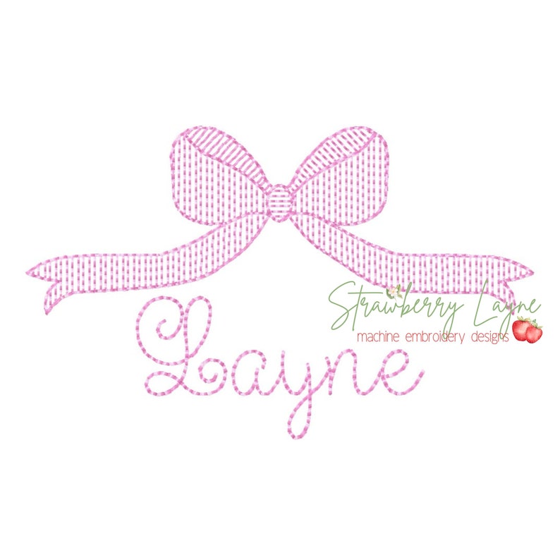 Bow Monogram Topper Machine Embroidery Design, Classic Bow Embroidery ...