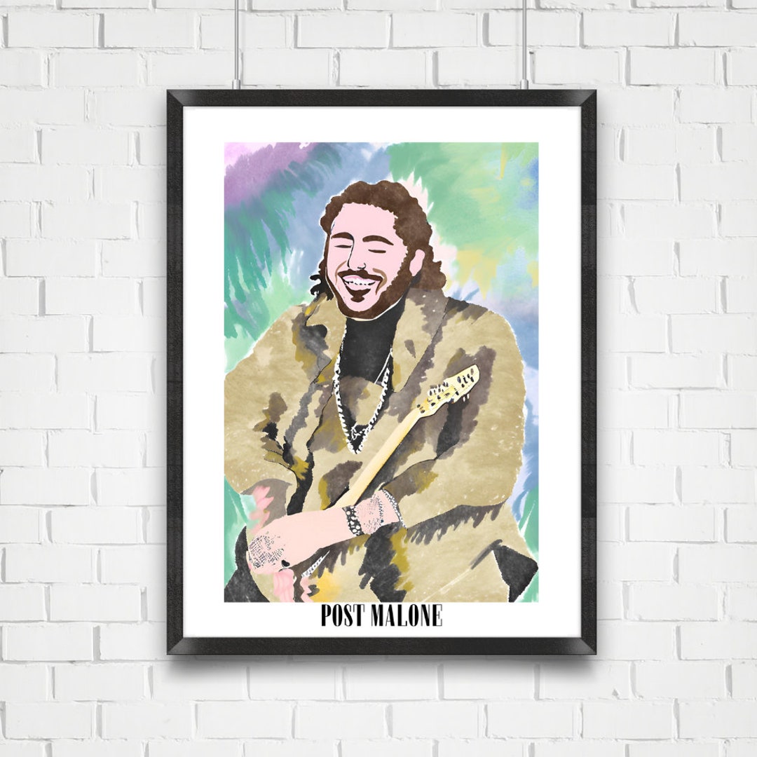 Post Malone Watercolor Digital Art Print - Printable - Aesthetic Wall ...