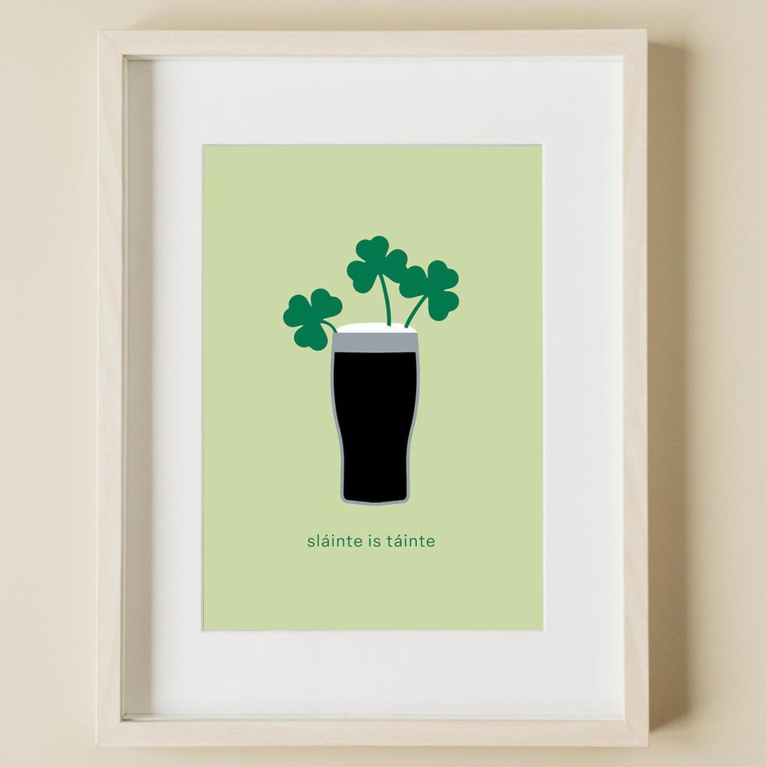 The Irish Pint Art Print | Unique Guinness Poster | Slainte is Tainte ...