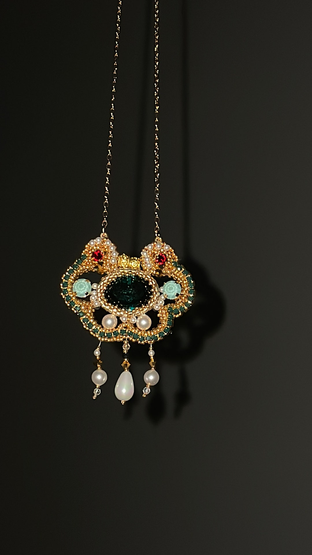 Exquisite Chinese Double Phoenix Hand-carved Guardian Necklace With ...