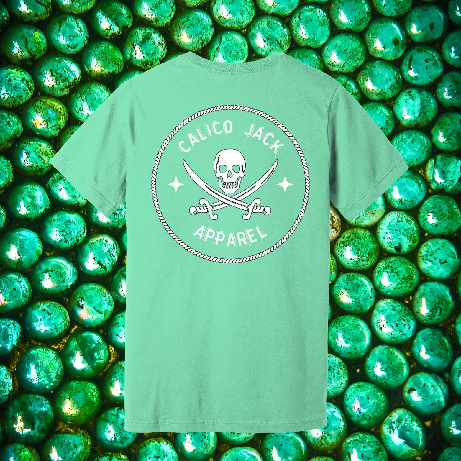The Calico Jack Shield, Custom Made Tee's - Multiple Color Choices ...