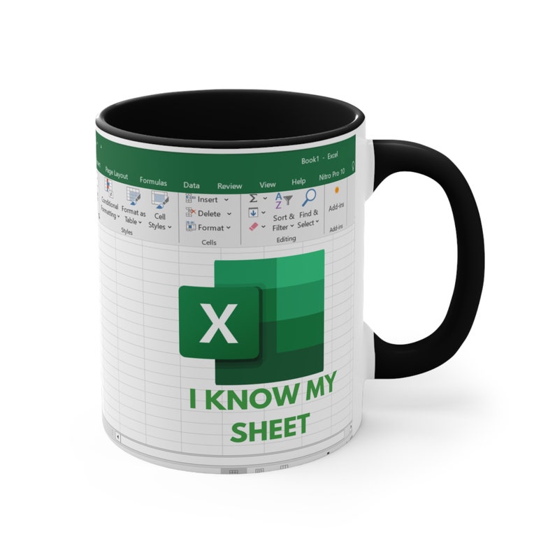 Excel-lent Coffee Mug PNG Template, Png Spreadsheet Gift Idea for Coworker Accounting, Boss ...