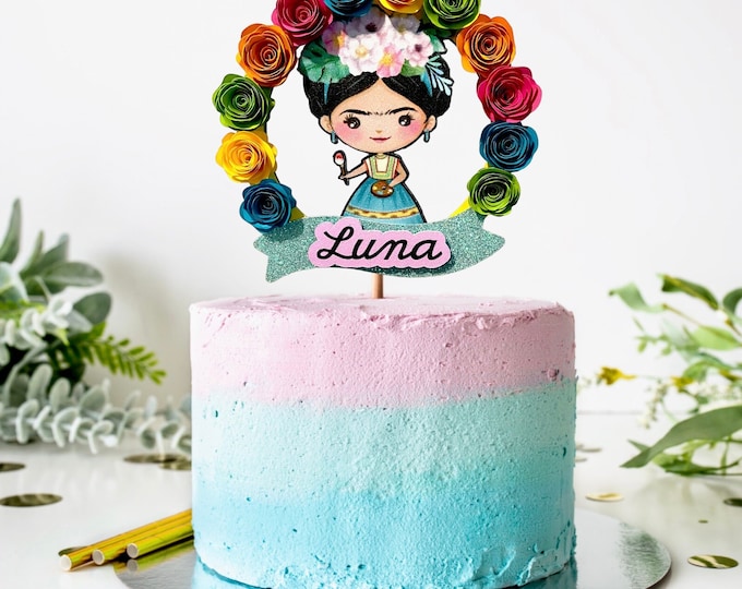 Frida Kahlo Cake Topper, Fiesta Cake Topper, Customized Frida Cake ...