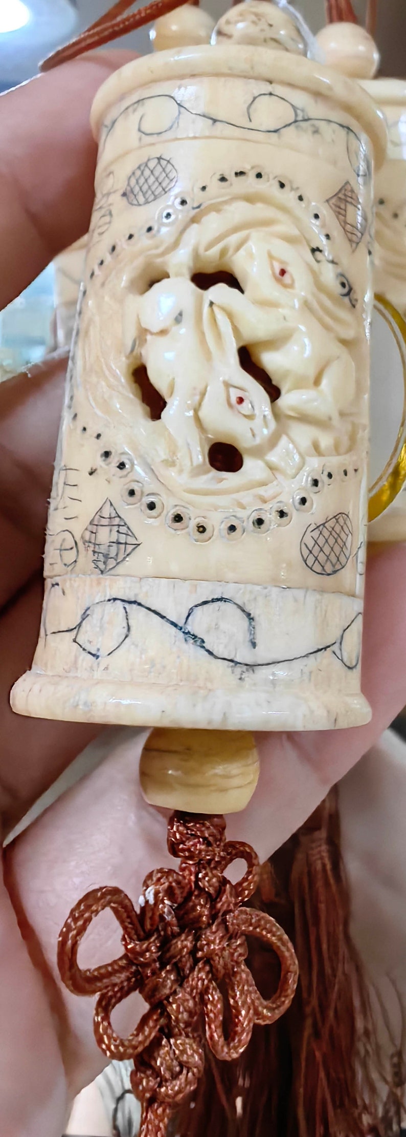 Large Carved Dragon Bone Lantern Craft, Tribal Animal Skull Carvings ...