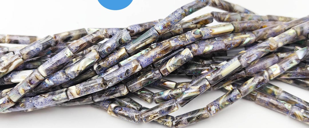 28pcs Purple Rainbow Abalone Shell Beads ,5x14mm Paua Shell Irregular ...